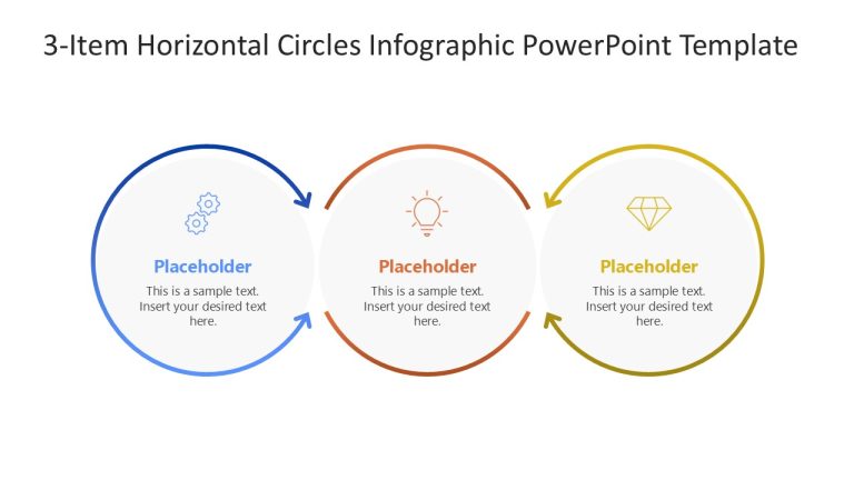 3-Item Horizontal Circles Slide Template - SlideModel