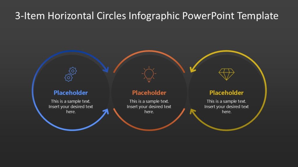 3-Item Horizontal Circles Presentation Template - SlideModel