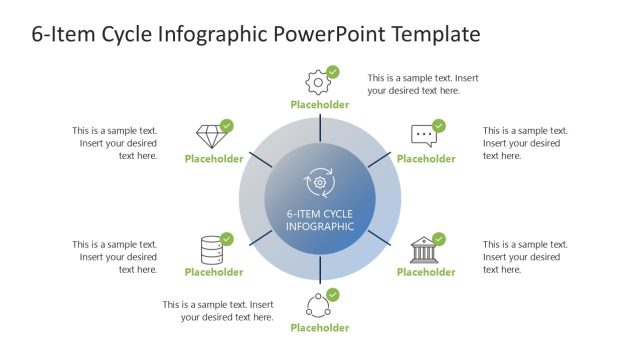 6-Item Cycle Infographic Template PPT Slide - SlideModel