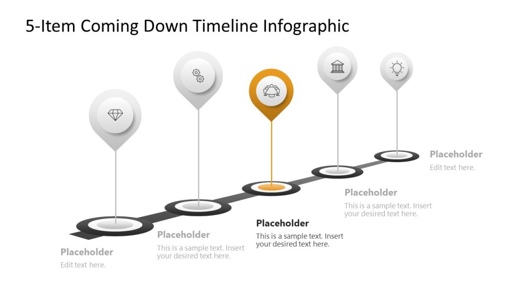 5-Item Coming Up Timeline Infographic Template for Presentation ...