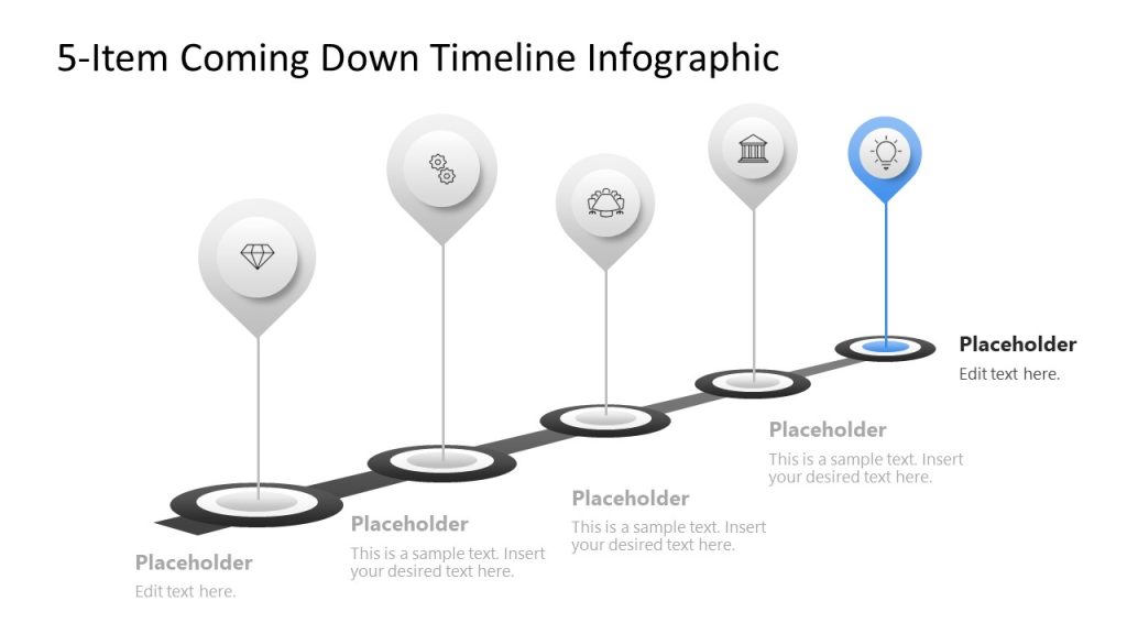 Editable 5-Item Coming Up Timeline Infographic Template - SlideModel
