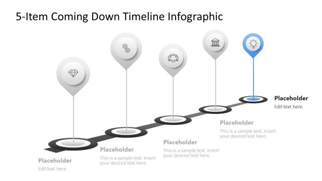 Editable 5-Item Coming Up Timeline Infographic Template - SlideModel