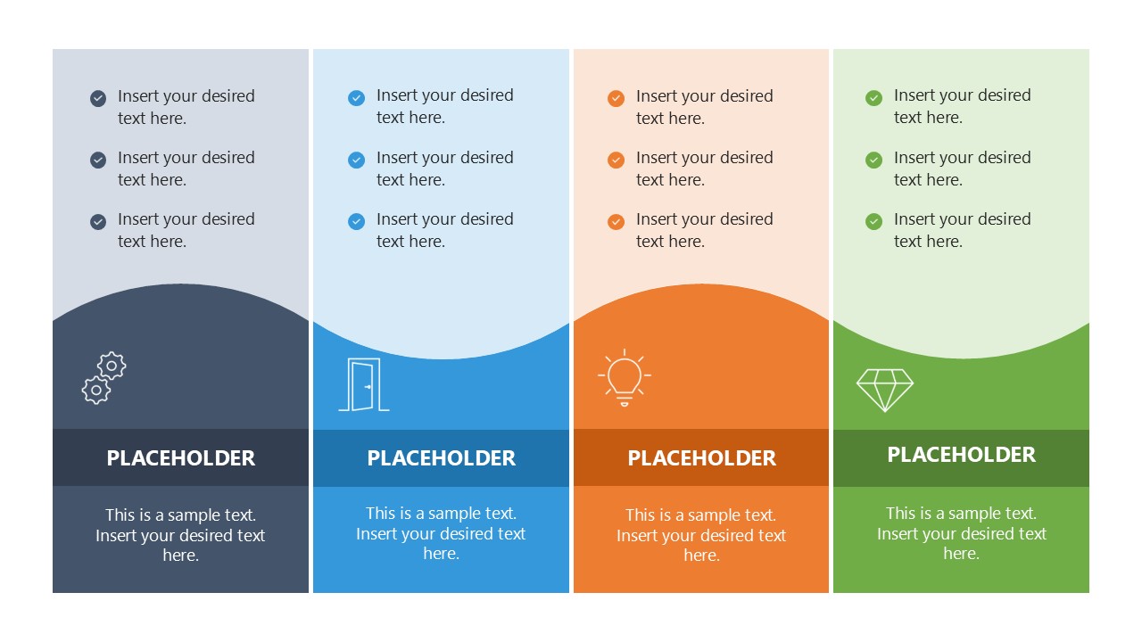 4-Item Infographic Wavy Concept PowerPoint Template