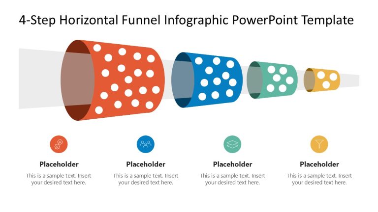 4-Step Horizontal Funnel Infographic Presentation Slide - SlideModel