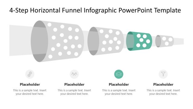 4-Step Horizontal Funnel Infographic Template Slide - SlideModel