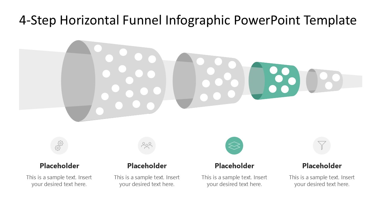 4-Step Horizontal Funnel Infographic PowerPoint Template
