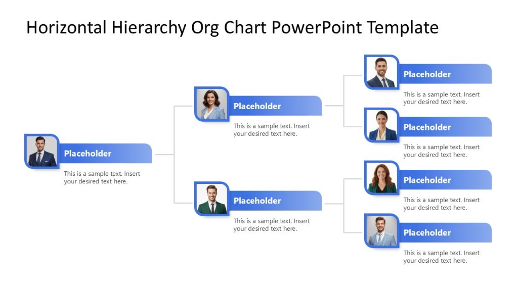 Horizontal Hierarchy Presentation Diagram Template - SlideModel