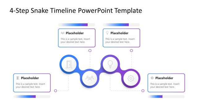 4-Step Snake Timeline Diagram Template - SlideModel