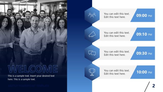 Welcome Statement Slide - Meetup PPT Template - SlideModel