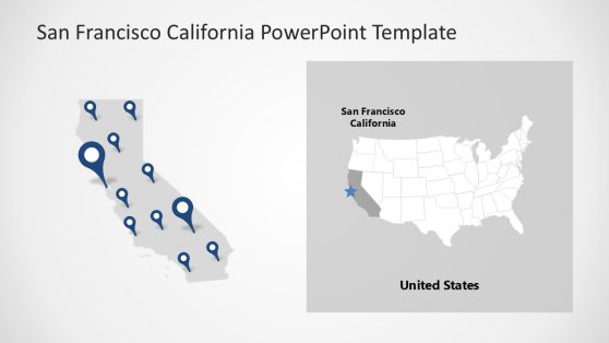 San Francisco California Template Slide with Map - SlideModel