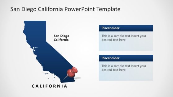 San Diego California Template with City Map - SlideModel