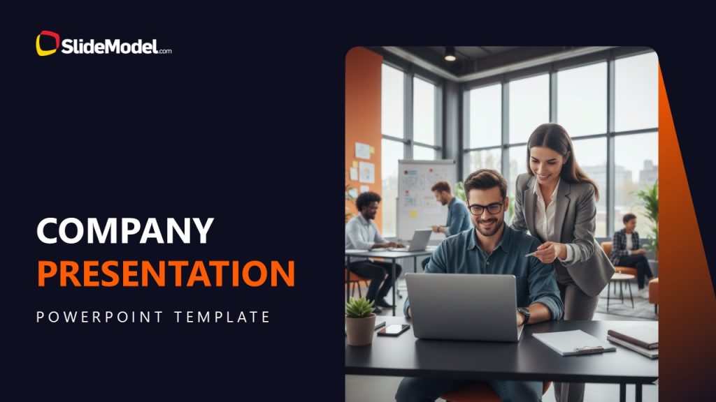 Cover Slide for Company Presentation Template with Dark Theme - SlideModel