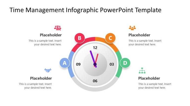 Time Management PPT Template Slide with Clock Diagram - SlideModel