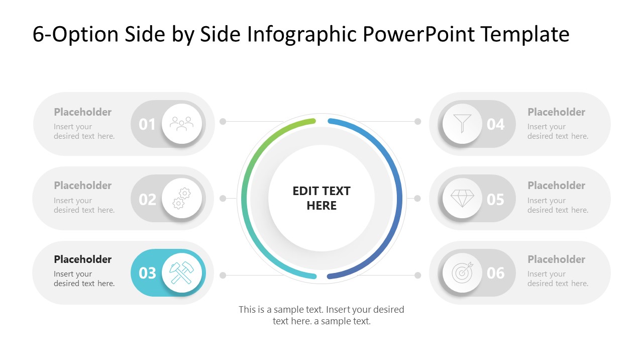 6-Option Side by Side Infographic PowerPoint Template