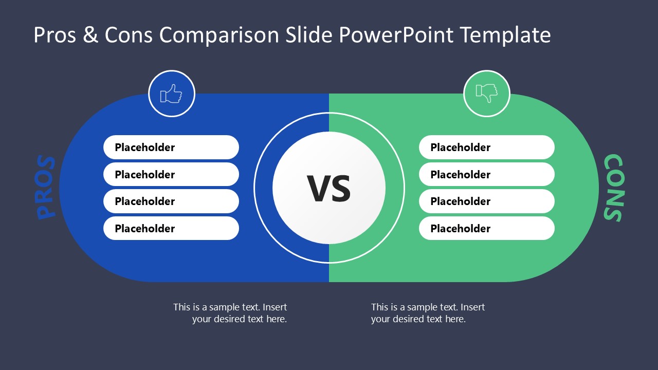 Pros & Cons Comparison Slide PowerPoint Template