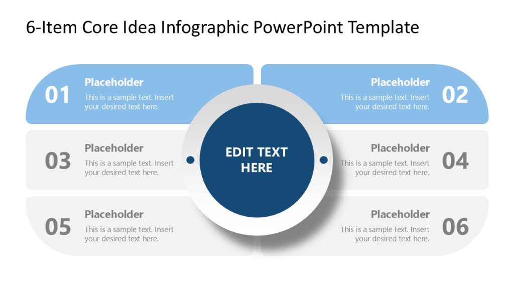6-Item Core Idea Infographic Template for Presentation - SlideModel