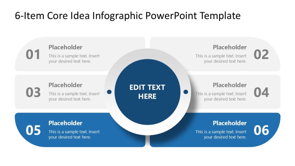 Editable 6-Item Core Idea Infographic Slide Template - SlideModel