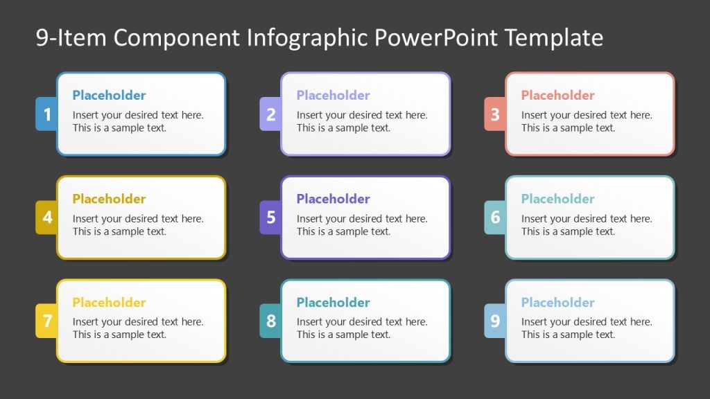 Customizable 9-Item Component Infographic Template - SlideModel