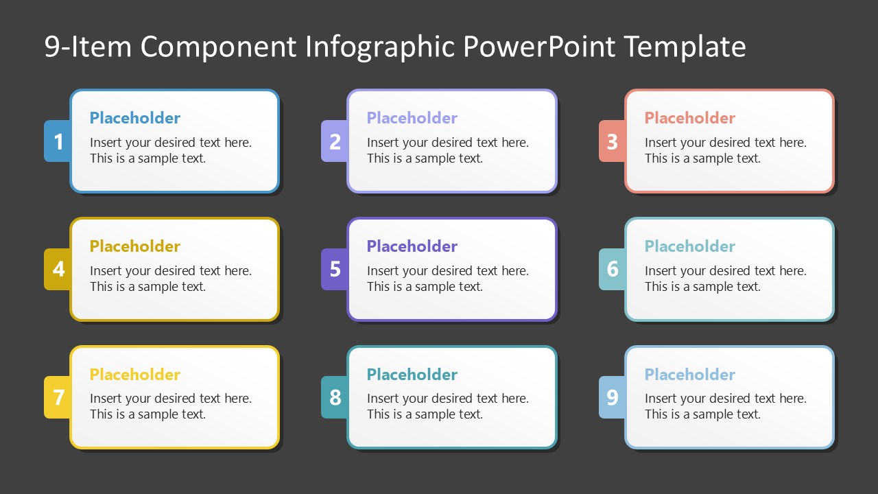 9-Item Component Infographic PowerPoint Template