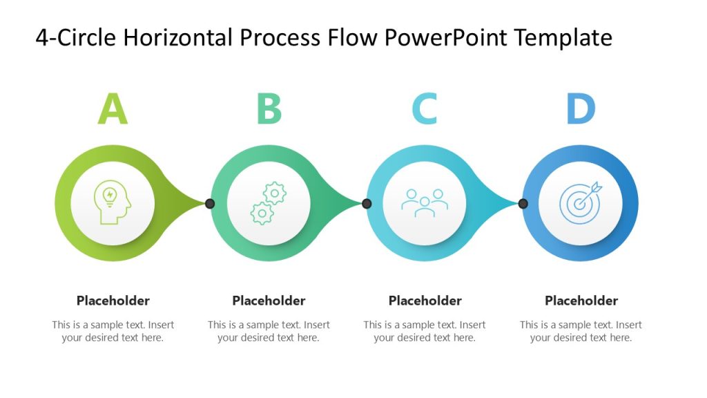 4-Circle Horizontal Process Flow Infographic Diagram Template - SlideModel