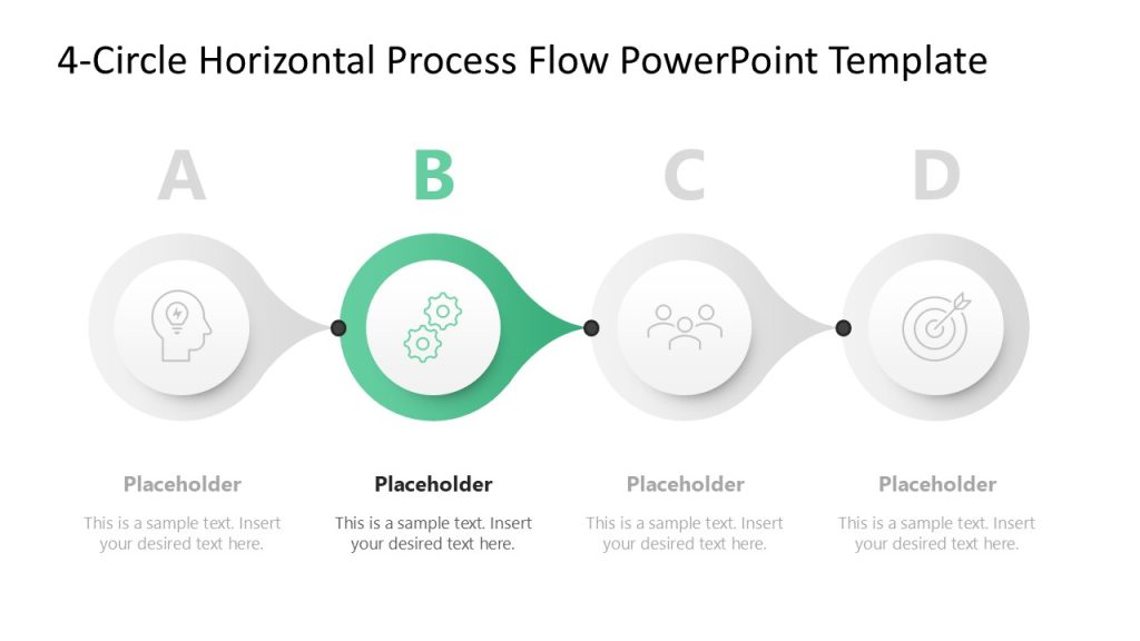 Infographic 4-Circle Horizontal Process Flow Diagram - SlideModel