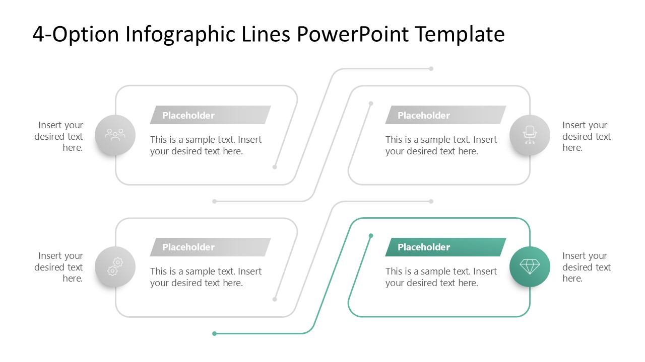 4-Option Infographic Lines PowerPoint Template