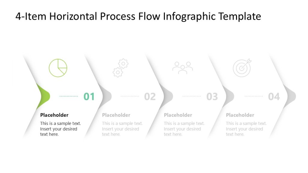 Stage 1 Infographic Slide - 4-Item Horizontal Process Flow Diagram ...