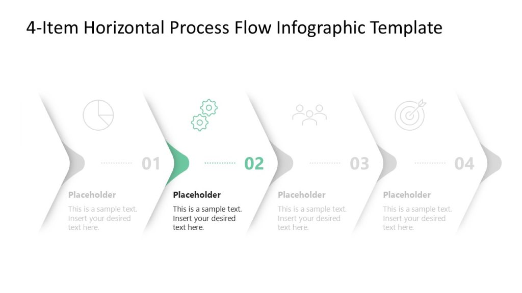 4-Item Horizontal Process Flow PPT Slide - SlideModel