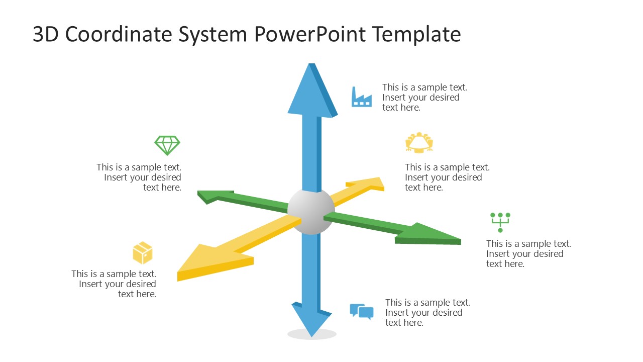 3D Coordinate System Infographic PowerPoint Template