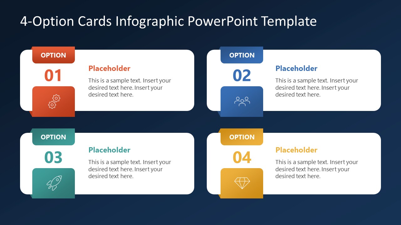 4-Option Cards Infographic PowerPoint Template