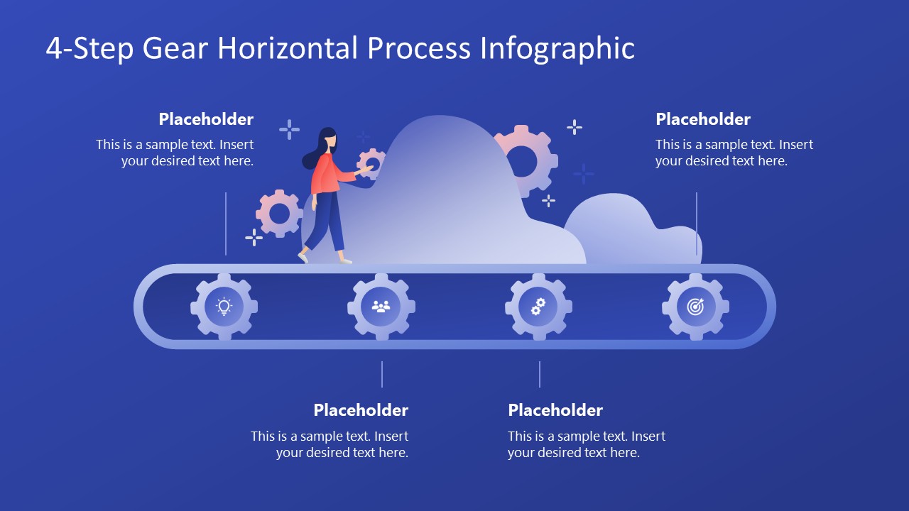 4-Step Gear Infographic PowerPoint Template