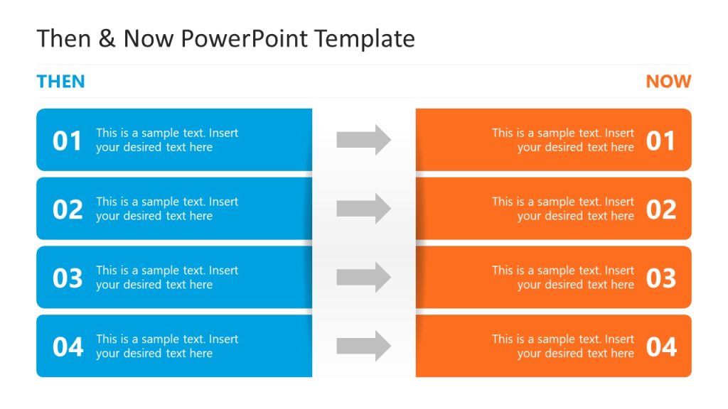 Editable Then & Now PPT Infographic Design - SlideModel