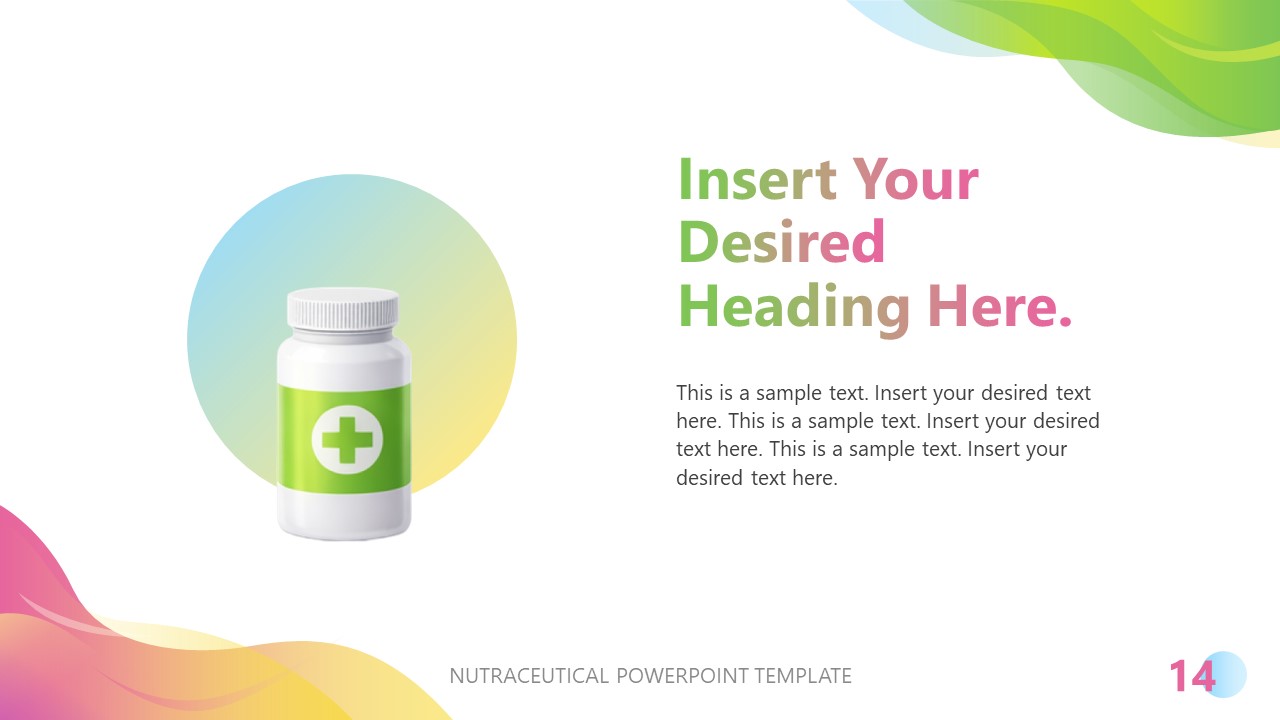 White Bottle Diagram Text for Nutraceutical Template - SlideModel