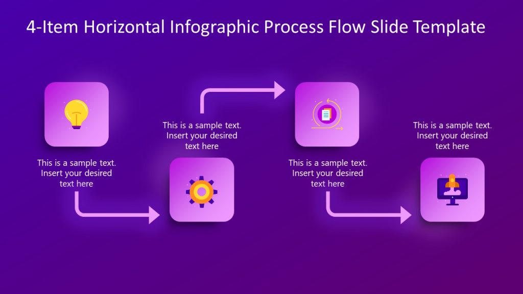 Editable 4-Item Horizontal Process Flow Infographic Layout - SlideModel