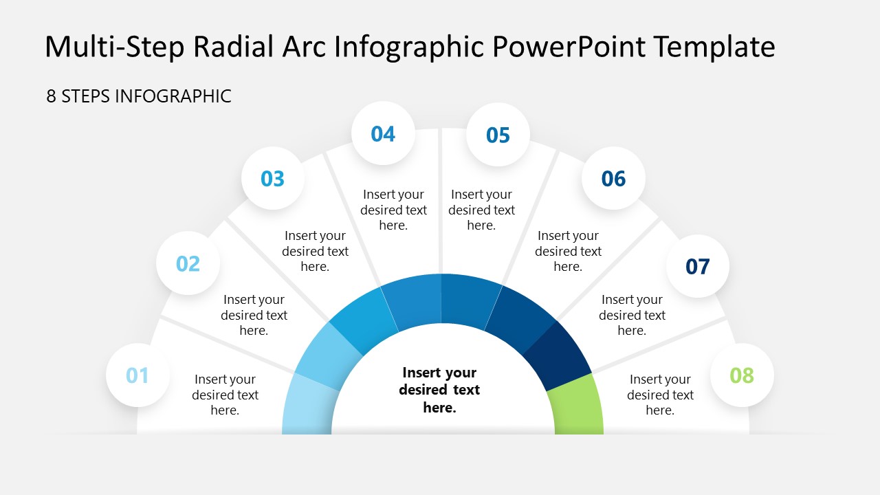 Multi-step Radial Arc Infographic Diagram PowerPoint Template