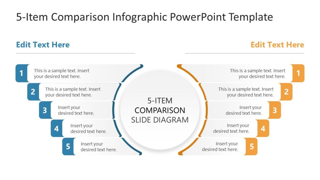 5-Item Comparison Infographic Presentation Template - SlideModel