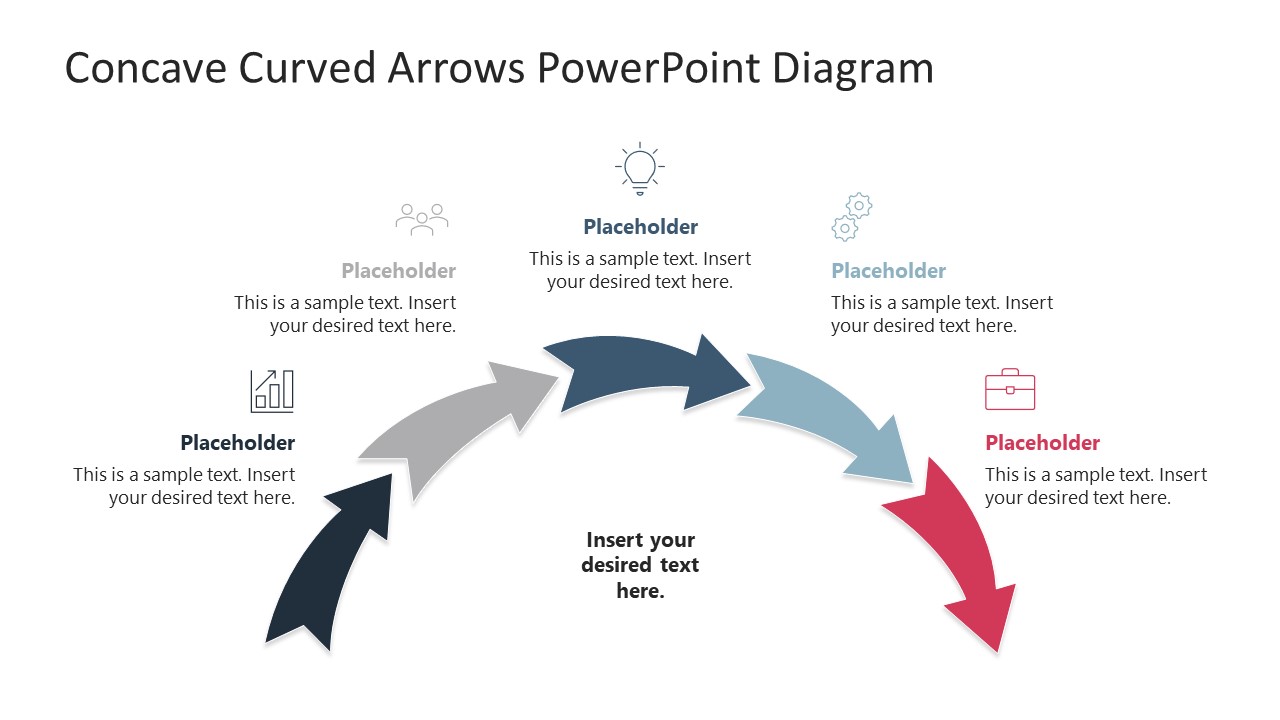 Customizable Concave Curved Arrows PowerPoint Slide - SlideModel