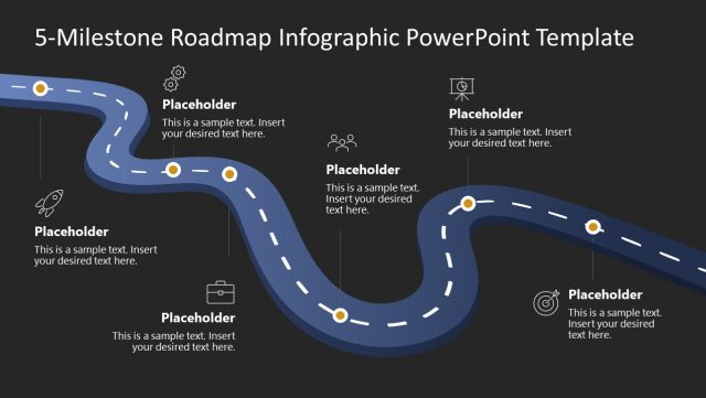 5-Milestone Roadmap Infographic Presentation Design - SlideModel