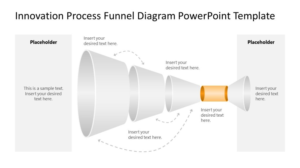 Creative Innovation Process Funnel Diagram PPT Template - SlideModel