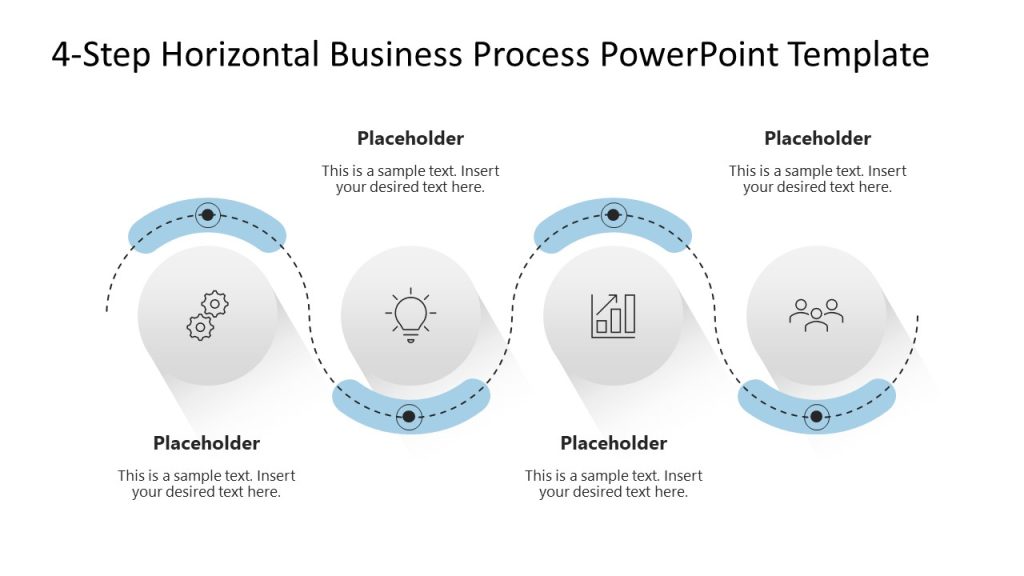 Editable 4-Step Horizontal Business Process PPT Template - SlideModel