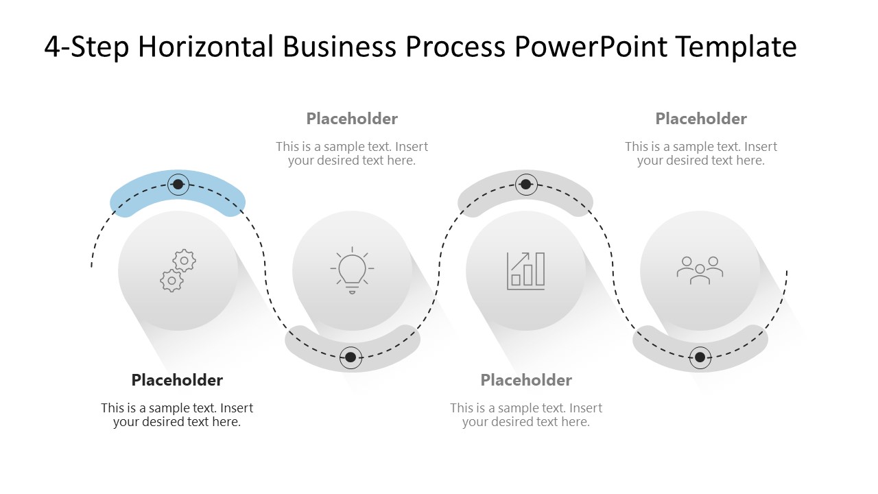 4-Step Horizontal Business Process PowerPoint Template