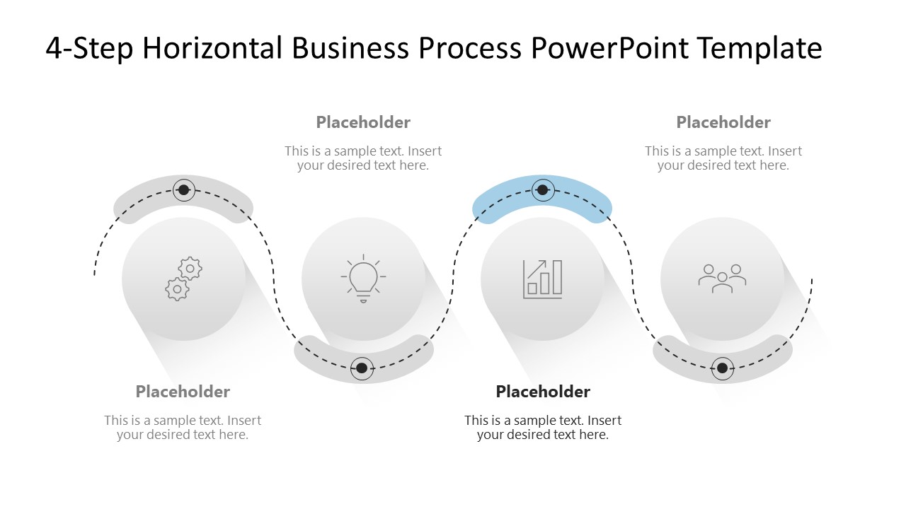 4-Step Horizontal Business Process PowerPoint Template