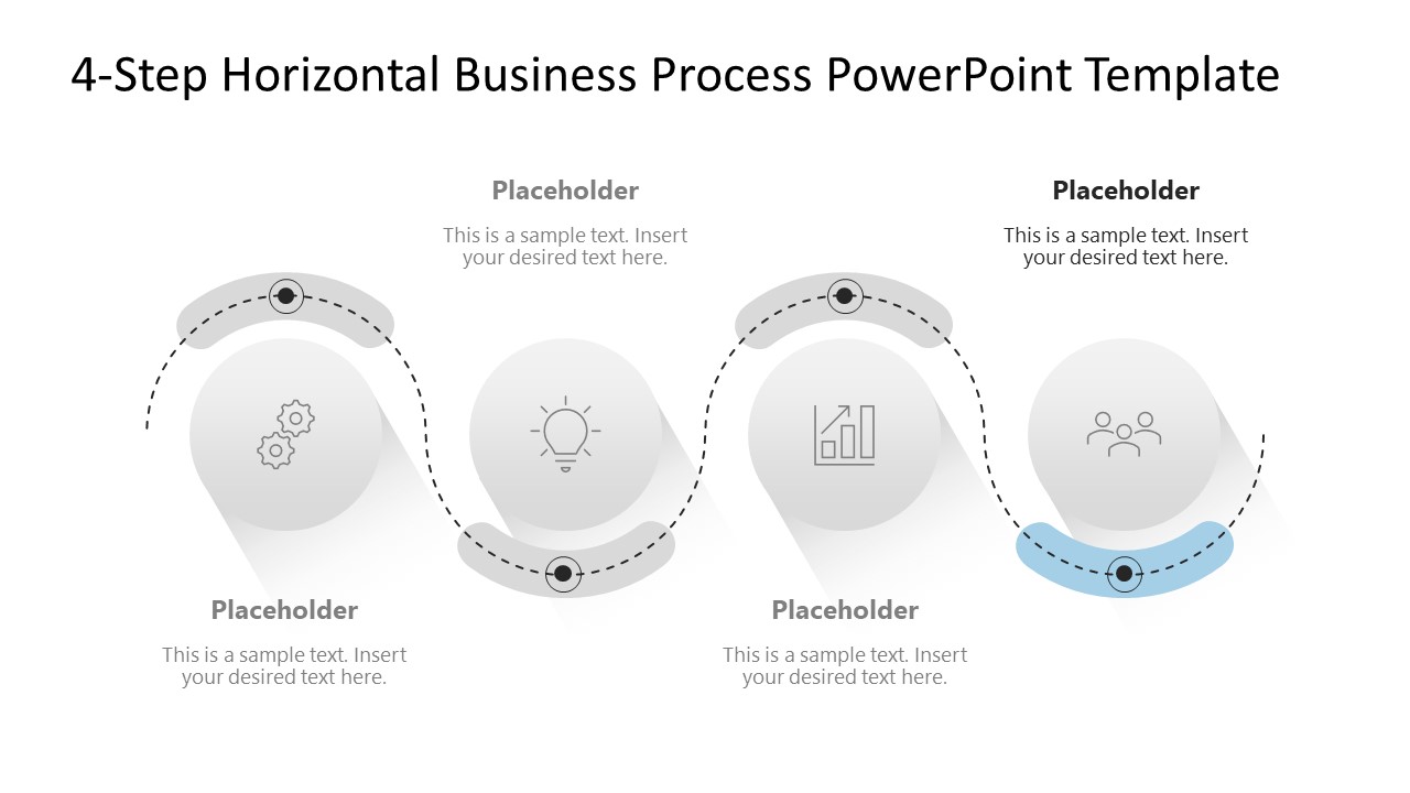 4-Step Horizontal Business Process PowerPoint Template