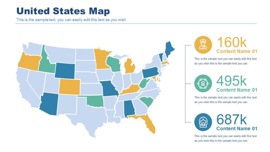 Editable PowerPoint Map of United States - SlideModel
