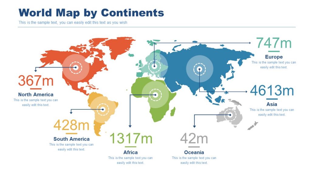 World Map PowerPoint for Continents - SlideModel
