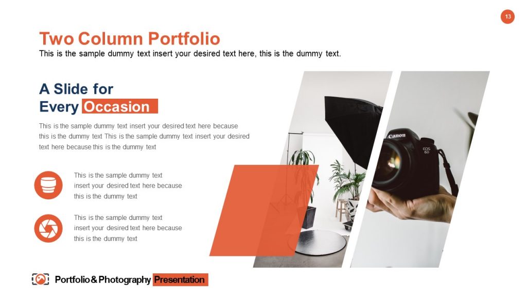 Portfolio & Photography Two Column Template - SlideModel