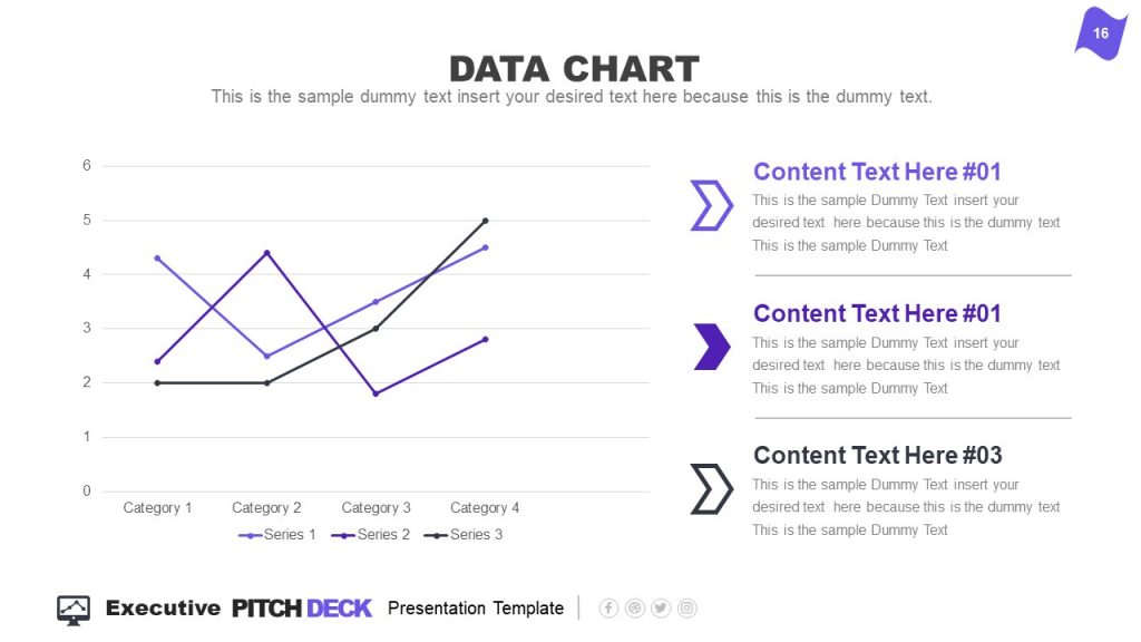 Executive Pitch Deck Data Chart Slide