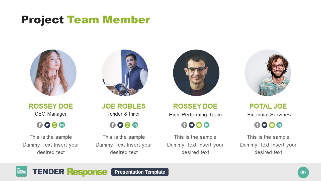 Project Team Introduction PowerPoint SlideModel