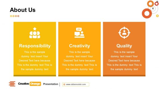 Orange PowerPoint Creative About Us Slide - SlideModel