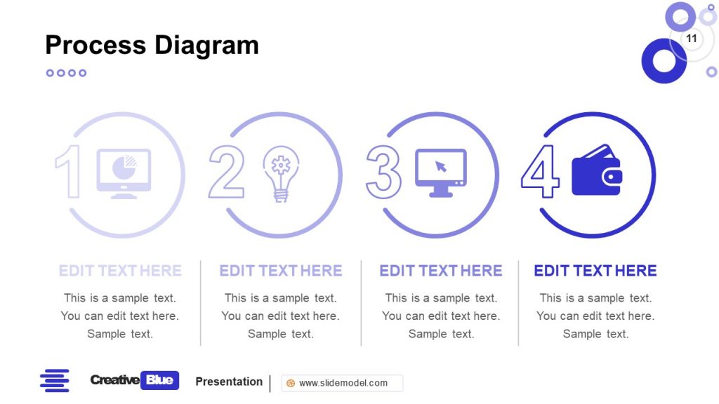 Creative Blue PowerPoint Process Diagram Slide - SlideModel